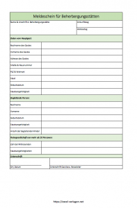 Excelvorlage Meldeschein [kostenloser Download]